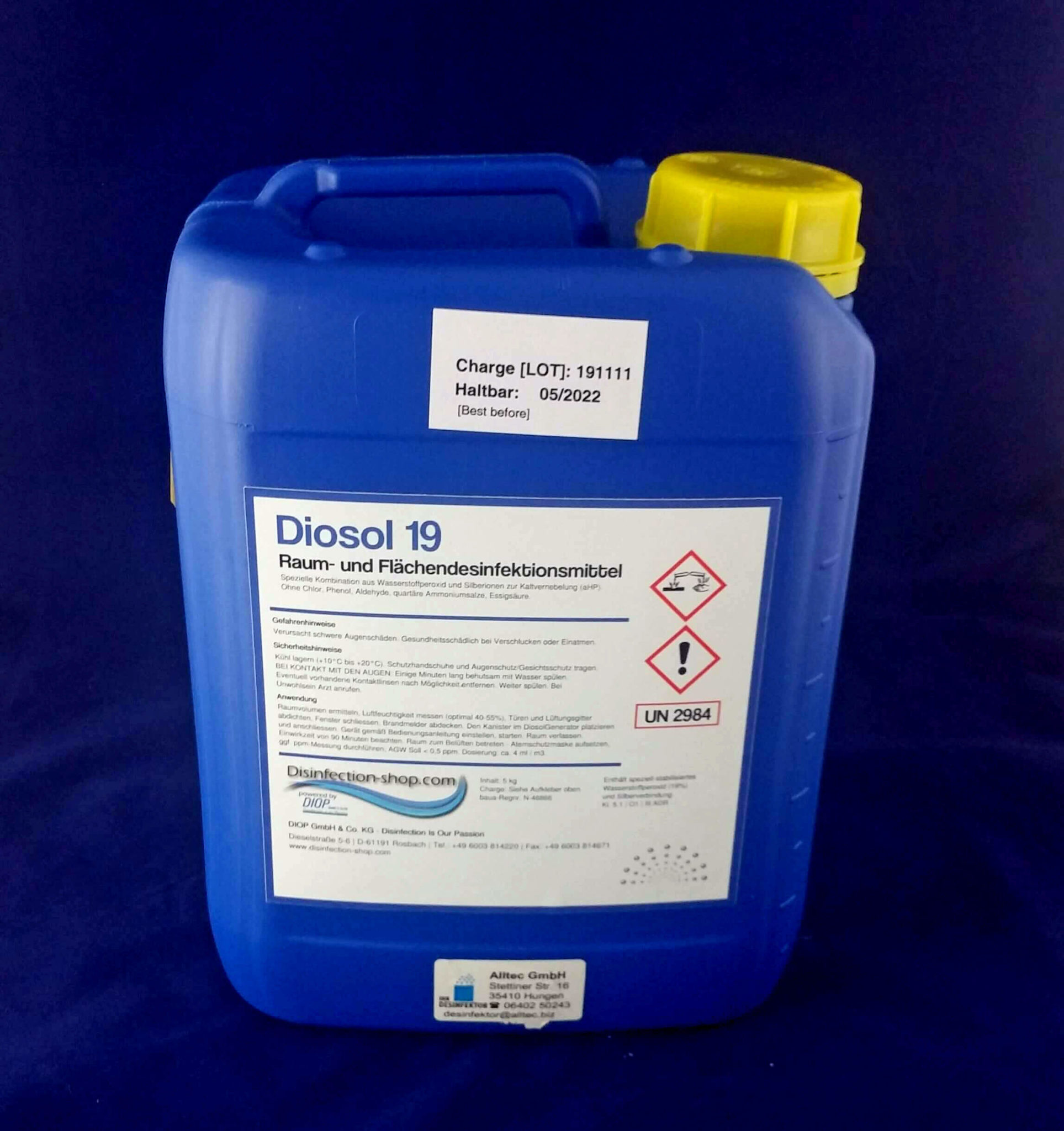 Diosol 19 Prozent H2O2 Raumdesinfektion mittels Kaltvernebelung