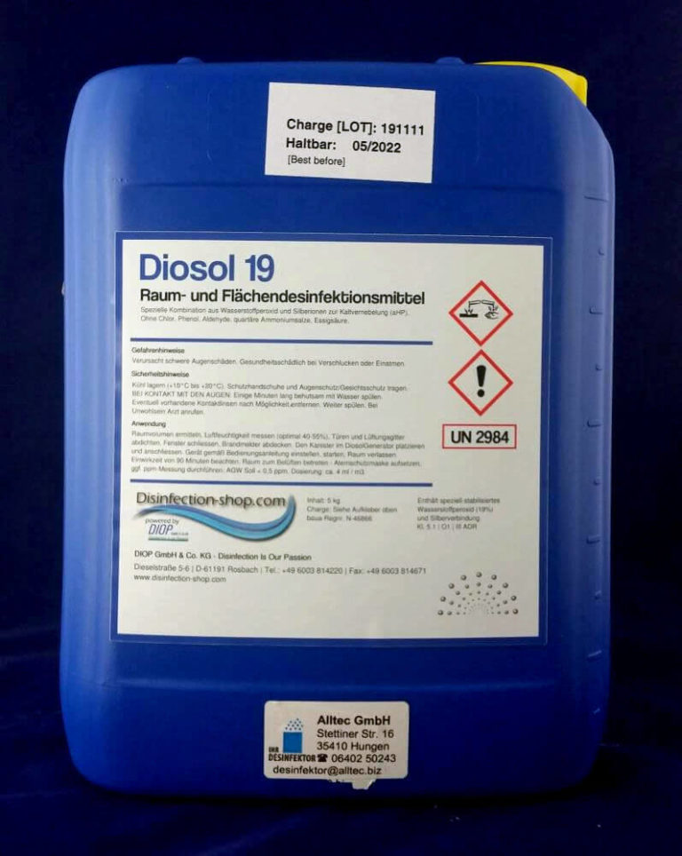 Diosol 19 Prozent H2O2 Raumdesinfektion mittels Kaltvernebelung